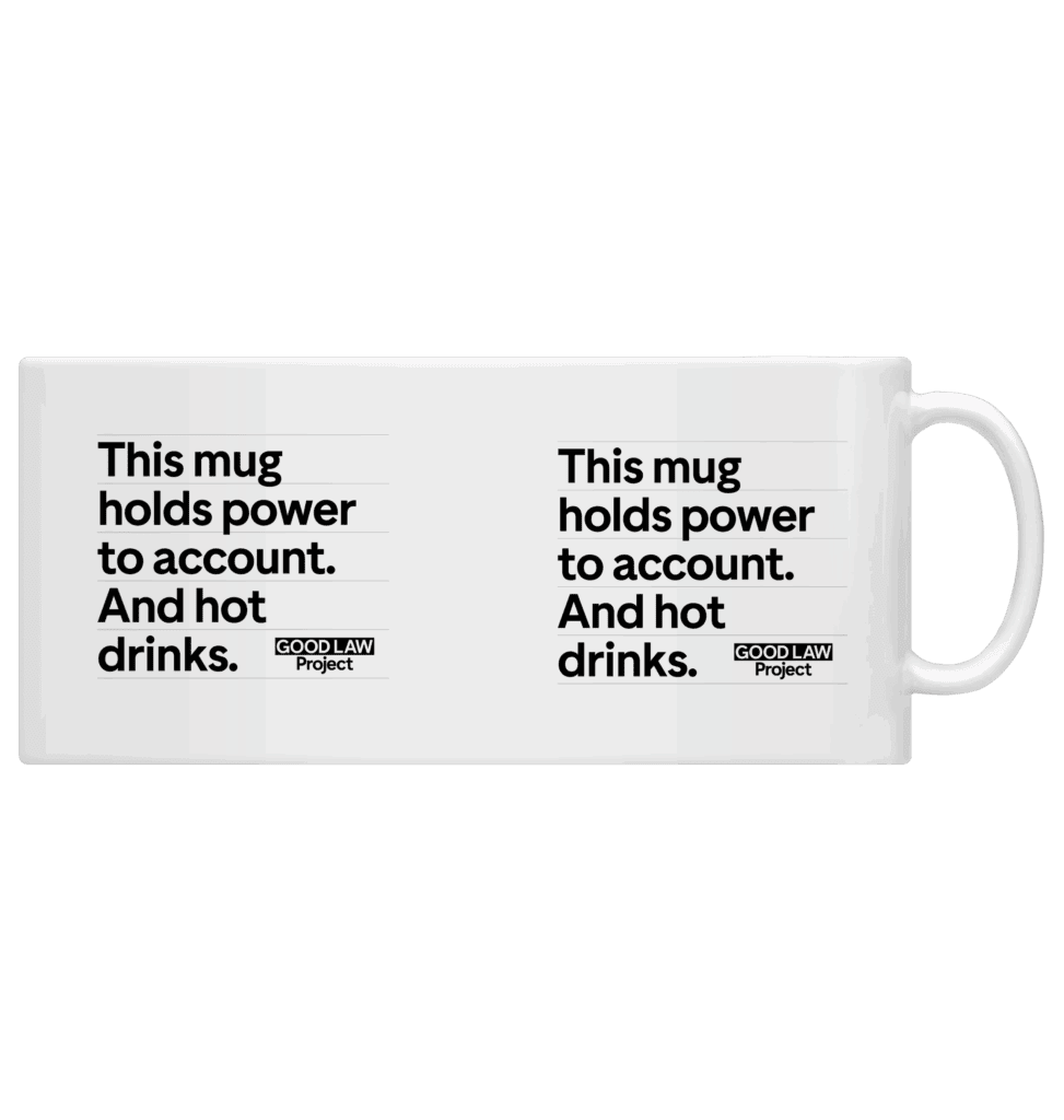 "Hold power to account" - Mug | Good Law Project