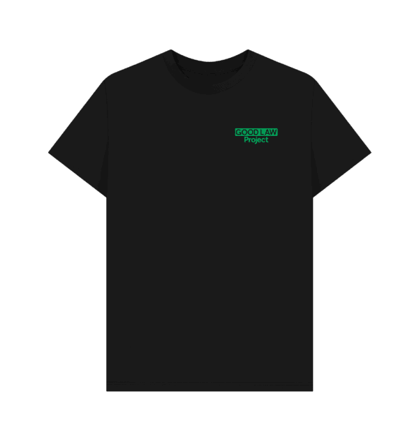 Classic black T-Shirt - Green Good Law Project logo | Good Law Project